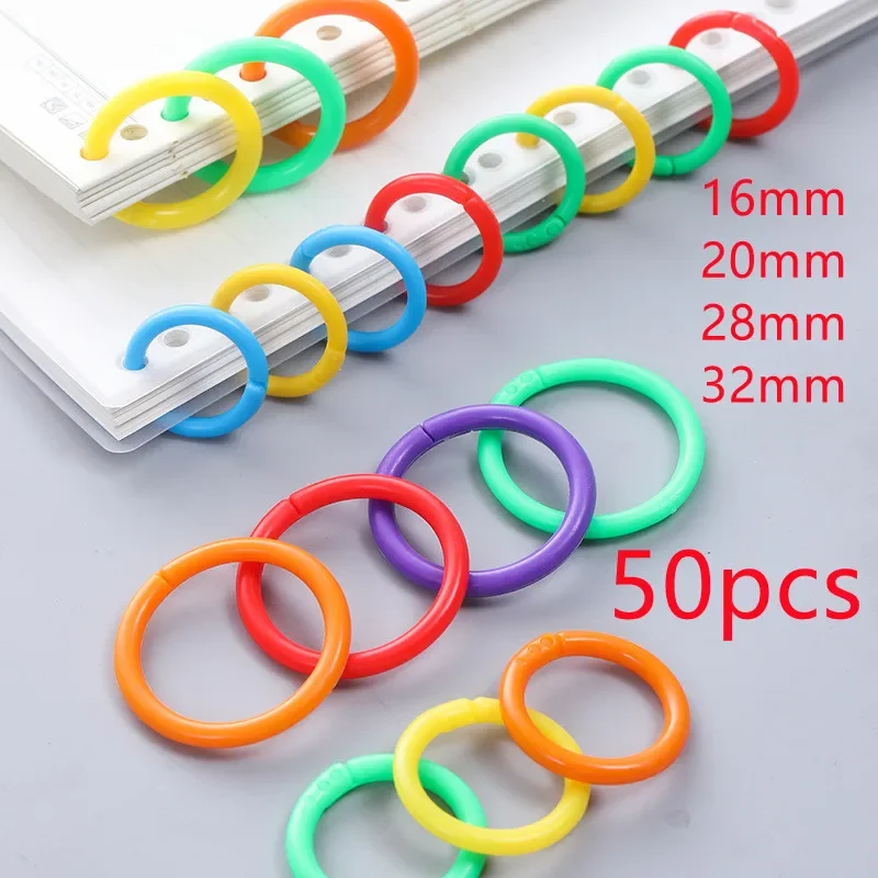 50-Pcs-16-20-28-32-35mm-Plastic-Ring-Binder-DIY-Albums-Circle-Loose ...