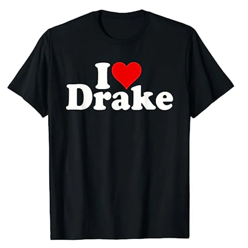 I-LOVE-HEART-DRAKE-T-Shirt-Humorous-Funny-Letters-Printed-Sayings ...