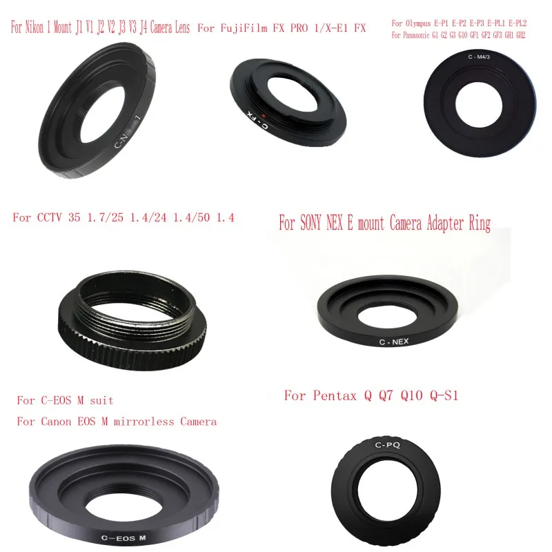 Adapter Ring C Mount Movie Lens Macro ring For C-FX C-PQ C-EOSM C-N1 ...