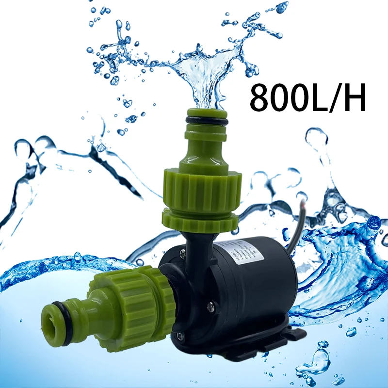 Green-Quick-Joint-Water-Pump-DC-12v-Adapter-2A-Brushless-800L-H ...