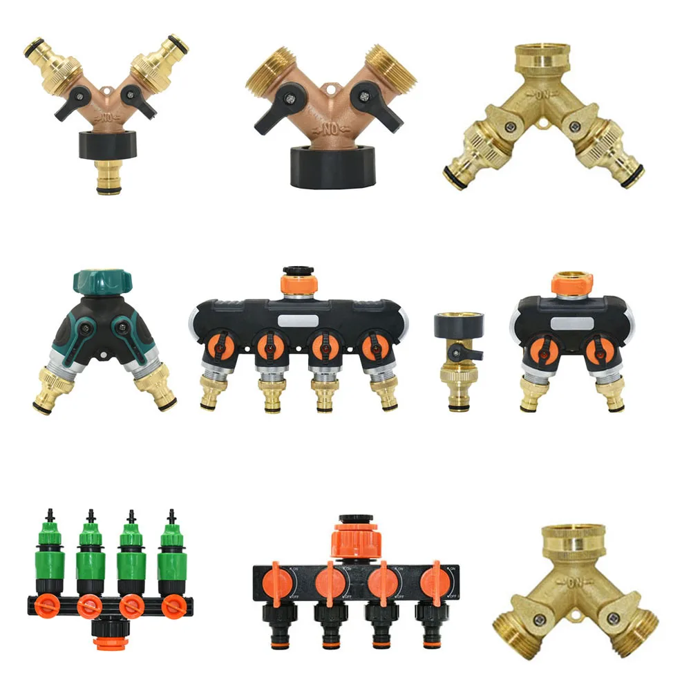 Brass-3-4-Thread-4-way-Garden-Tap-Water-Splitter-Water-Pipe-4-way ...