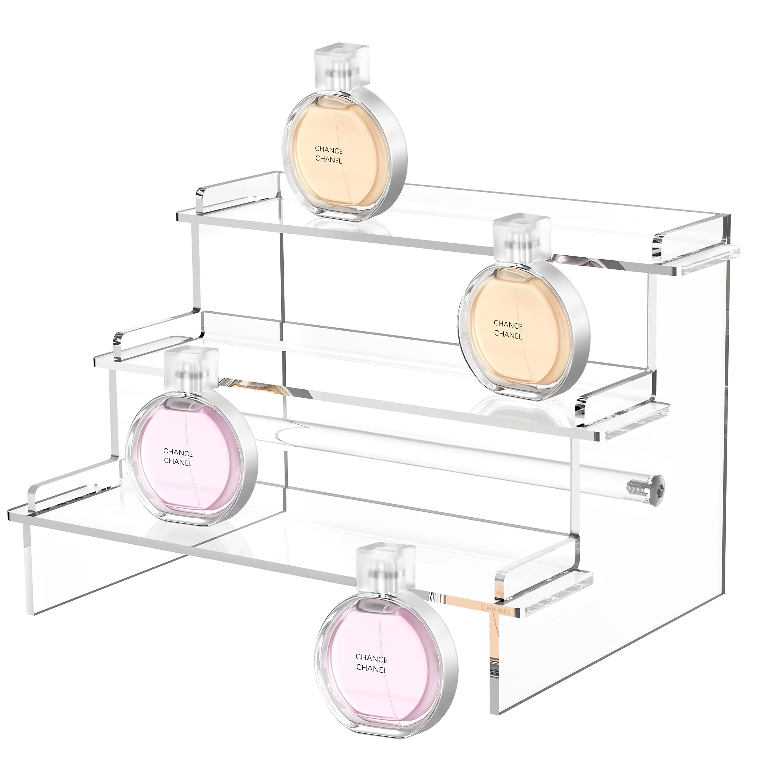 Acrylic Display Risers Perfume Organizer Clear Acrylic Shelve Lotion ...
