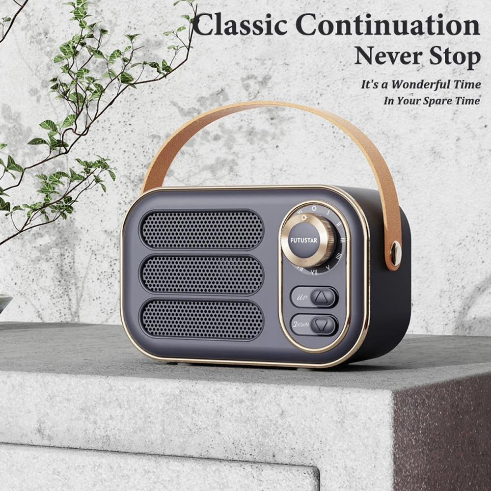 Mini Altavoz Bluetooth de graves clásico Retro, Subwoofer inalámbrico ...