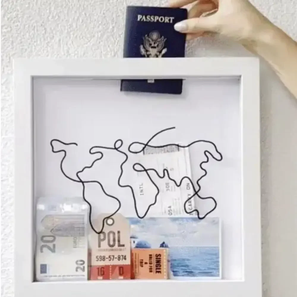 Travel Ticket Shadow Box – Memory Keepsake Frame for Photos ...
