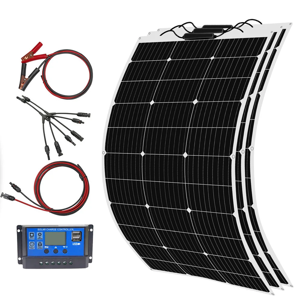 12v-solar-panel-kit-200w-300w-outdoor-lightweight-waterproof-12v-solar ...