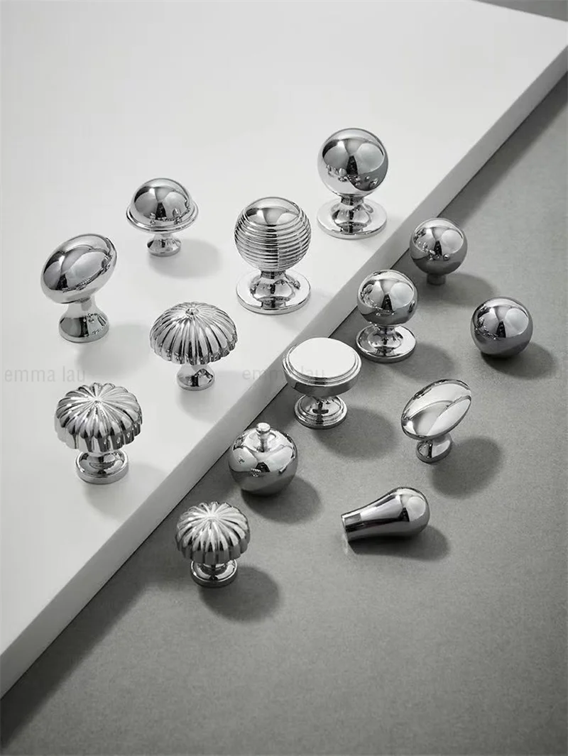 Chrome-Plating-Closet-Door-Handle-Single-Hole-Drawer-Knob-Solid-Brass ...