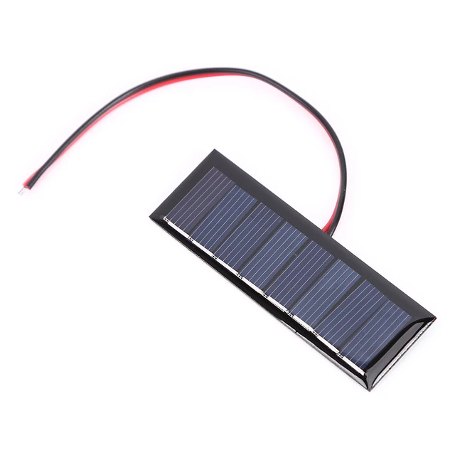 3×1 inch Solar Panel 4V 50mA 0.2W 2 Wires 8 Cells Mini Epoxy Portable ...