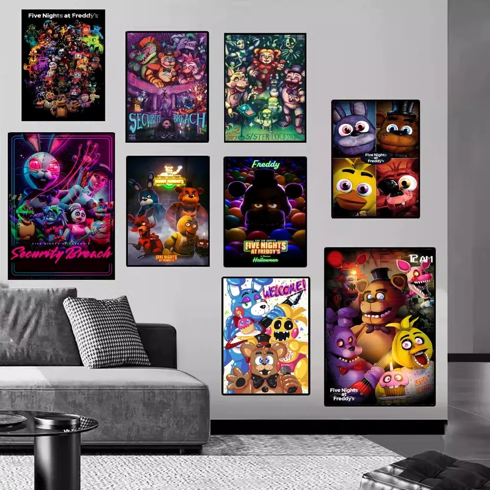 Fnaf-F-Five-N-Nights-At-F-Freddys-Anime-DIY-Sticky-Poster-Waterproof ...
