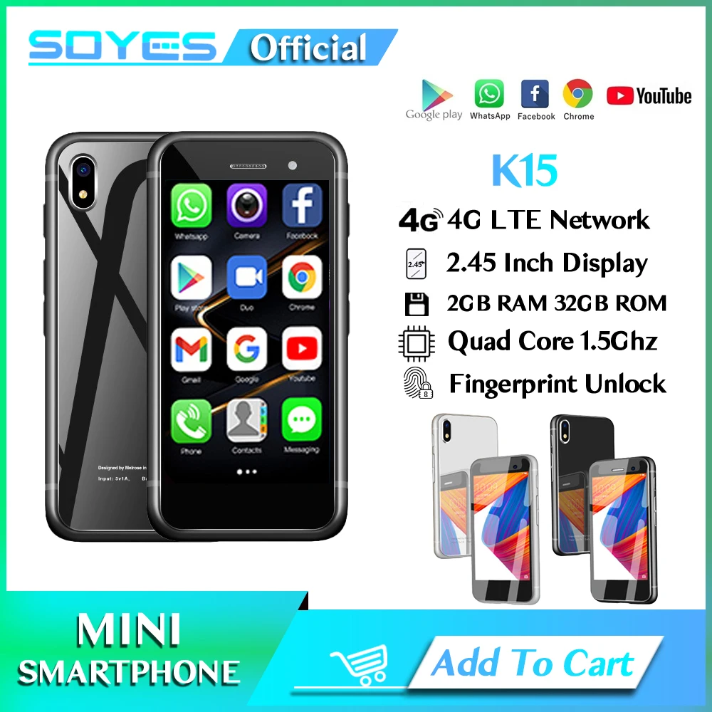Super Mini Smartphone K15 2GB RAM 32GB ROM Android 7.0 1000mAh 4G LTE ...