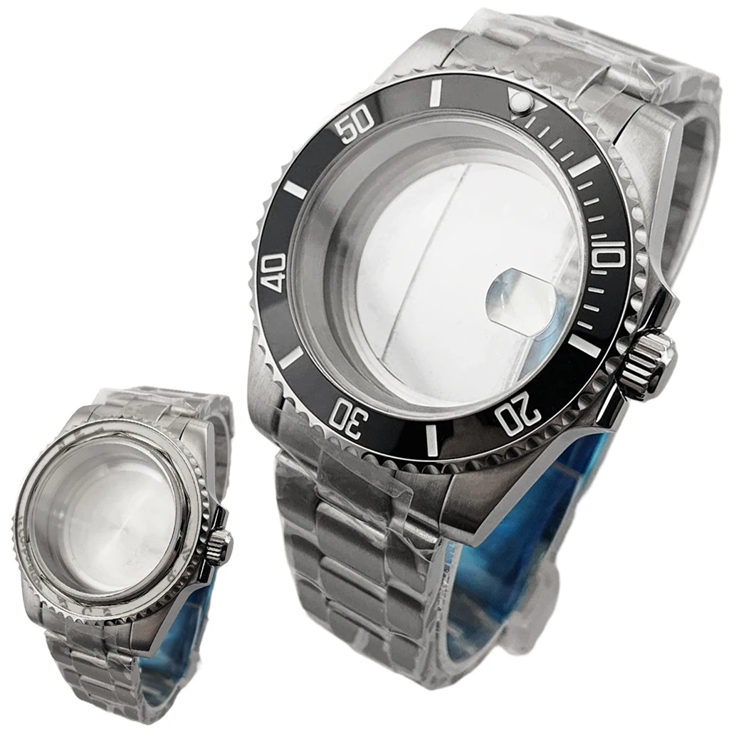 Brand-new-40mm-Silver-Watch-Case-Sapphire-Glass-Fit-NH34-NH35-NH36-ETA ...