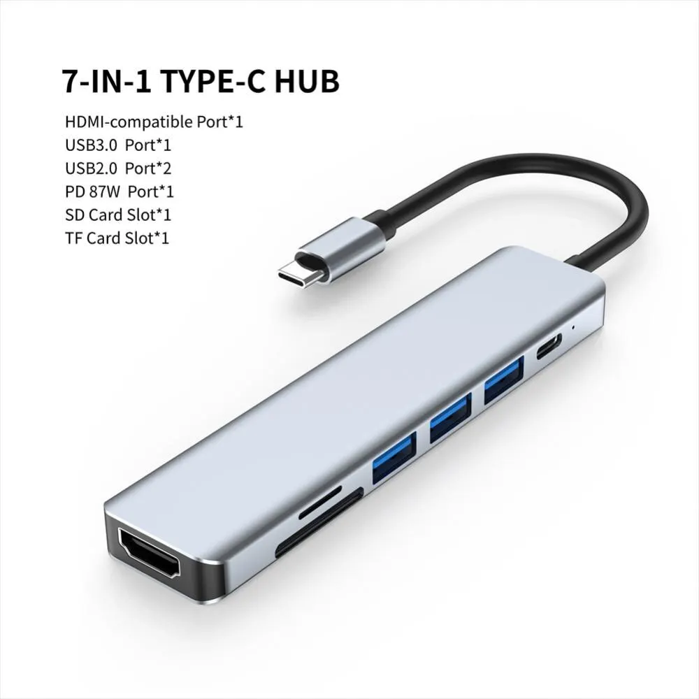 7 In 1 Type C Usb Hub Zeven In Een Type C 4K 30Hz Usb Splitter ...
