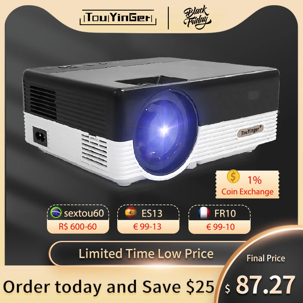 Touyinger Q7 1080p Led Video Projector Full Hd 5500 Lumens Lcd Home ...