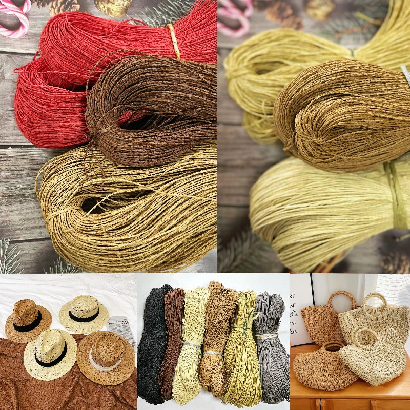 500g Summer Raffia Yarn Crochet Natural Paper Straw Threads Handcrafts ...