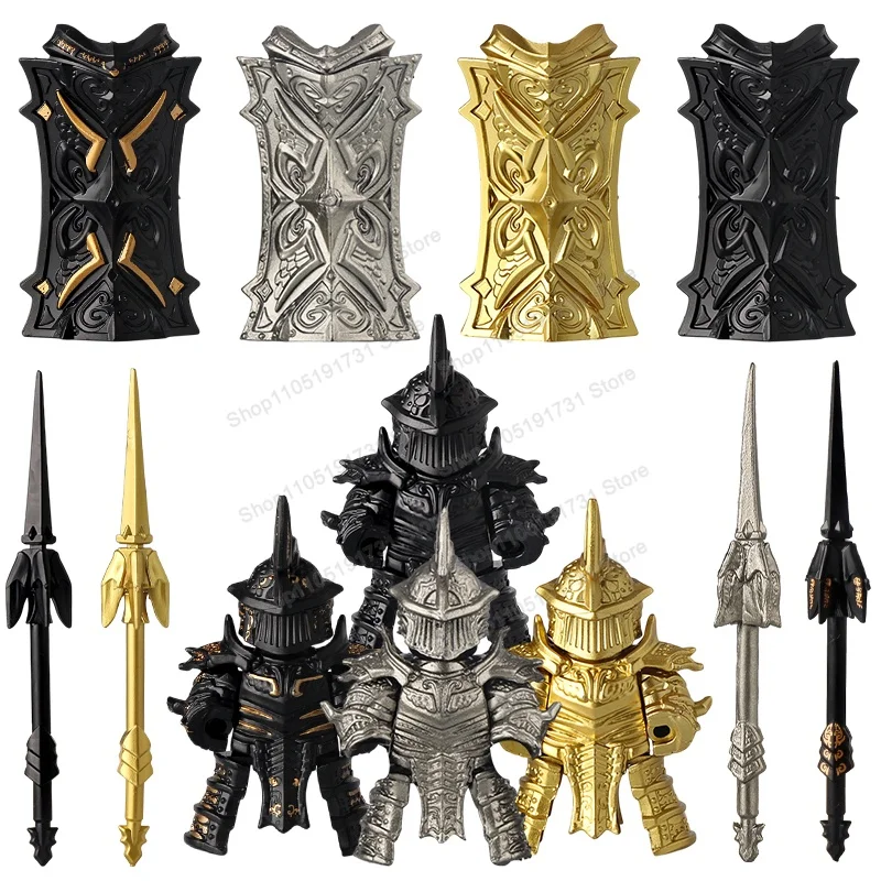 Z7721-2 Gold Tall Tower Knights Middle Ages Building Block mini Action ...