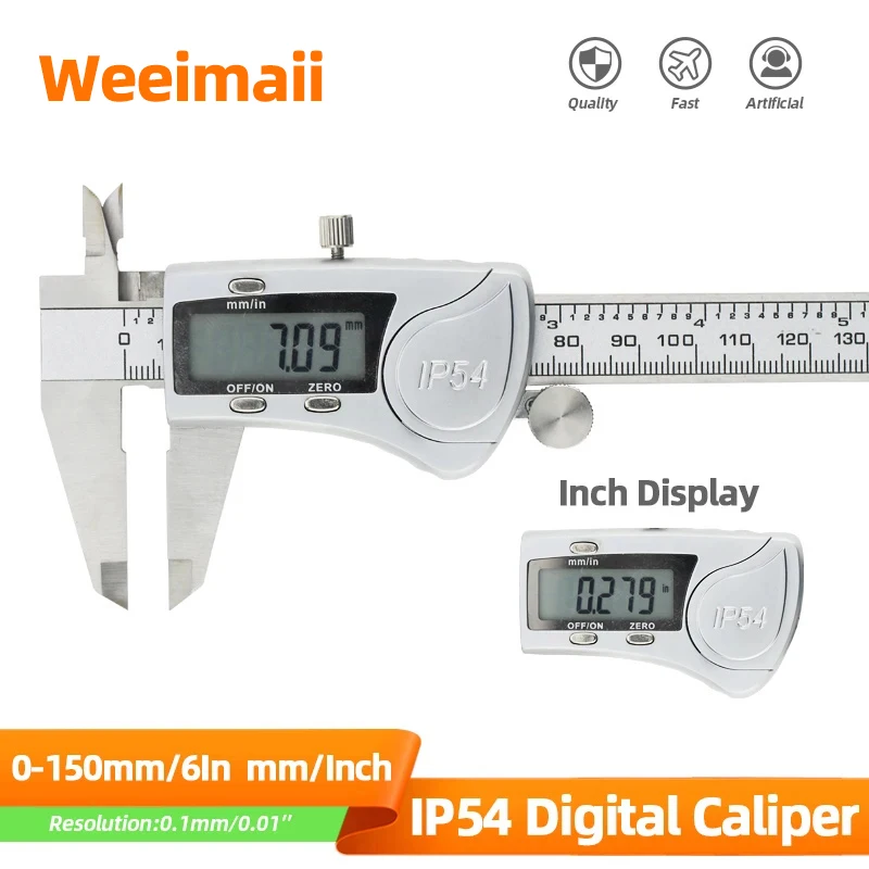 IP54-Digital-Caliper-Gauge-Stainless-Steel-Electronic-Metal-Ruler ...