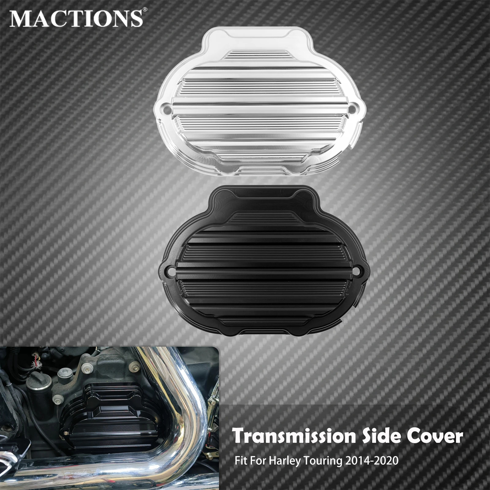 Motorcycle-CNC-Transmission-Side-Cover-Black-Chrome-Cap-For-Harley ...