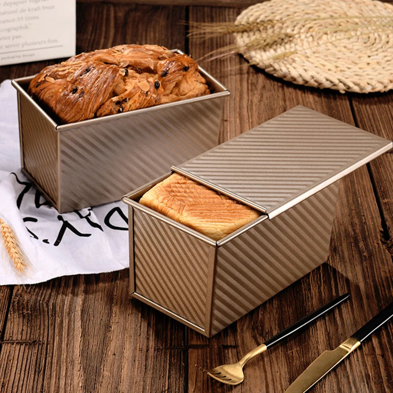 250g-450g-Rectangle-Loaf-Pan-with-Cover-Bread-Baking-Mould-Toast-Boxes ...