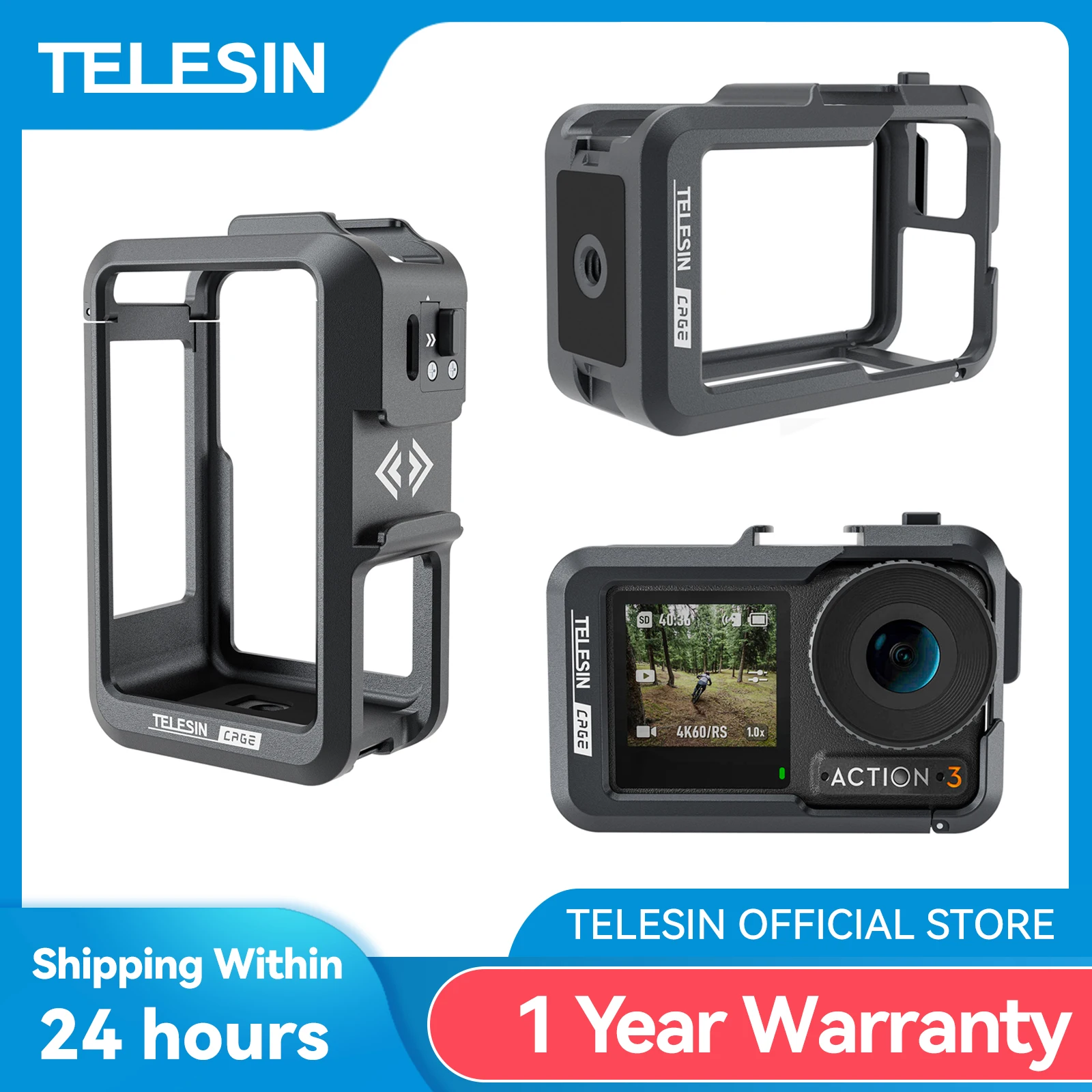 TELESIN-Aluminium-Alloy-Frame-Case-For-DJI-Action-OSMO-3-4-Shoot ...
