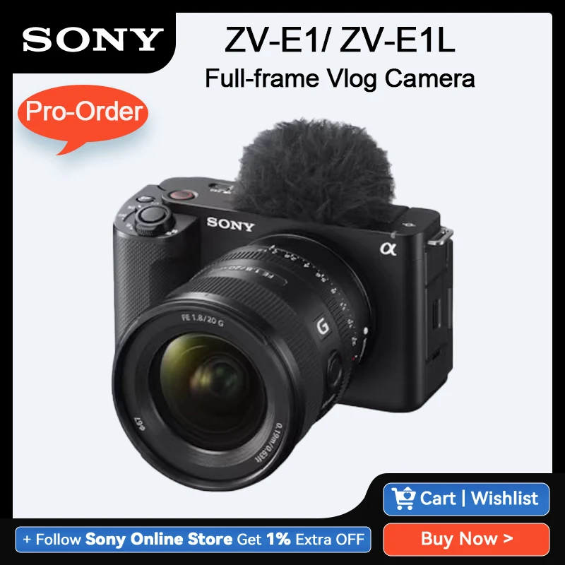 Sony ZV E1 Full frame Vlog Camera Câmeras Mirrorless 12.1 Milhões de Pixels 4K 60P/120P High ...
