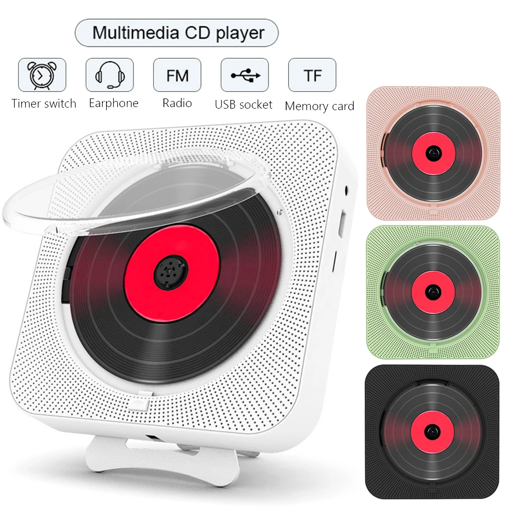 Portable-CD-Player-Bluetooth-Speaker-Stereo-CD-Players-LED-Screen-Wall ...