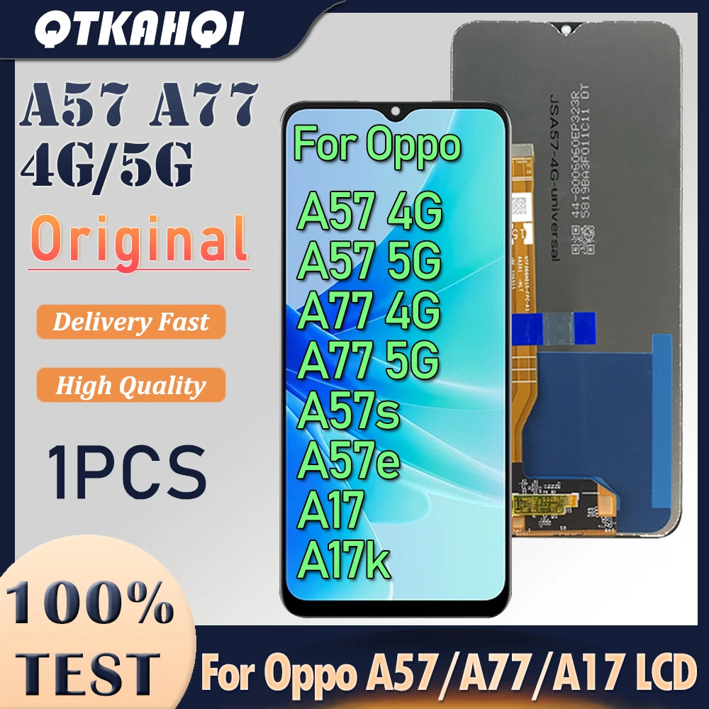 Original For OPPO A57 A77 4G 5G A17 A17K LCD Display A57S A57E Touch ...