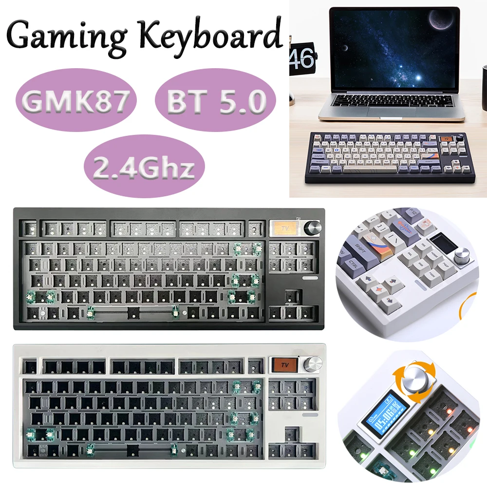 GMK87-Mechanical-Keyboard-Kit-Bluetooth-Compatible5-0-2-4Ghz-Gaming ...