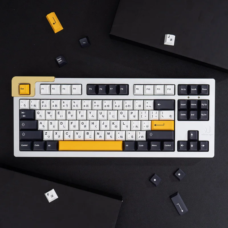 Gmk-Minimalist-Black-White-138-Keys-Cherry-Profile-Pbt-Keycap-Dye-Sub ...