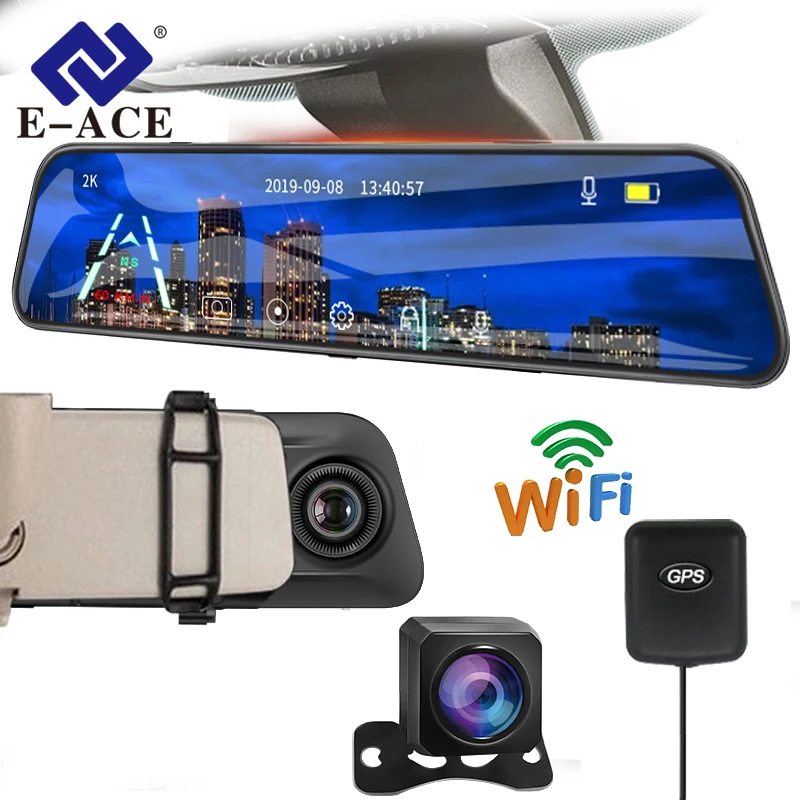 E-ACE-Stream-Media-Dash-Camera-Mirror-12-Touch-Car-DVR-gravador-de-v ...
