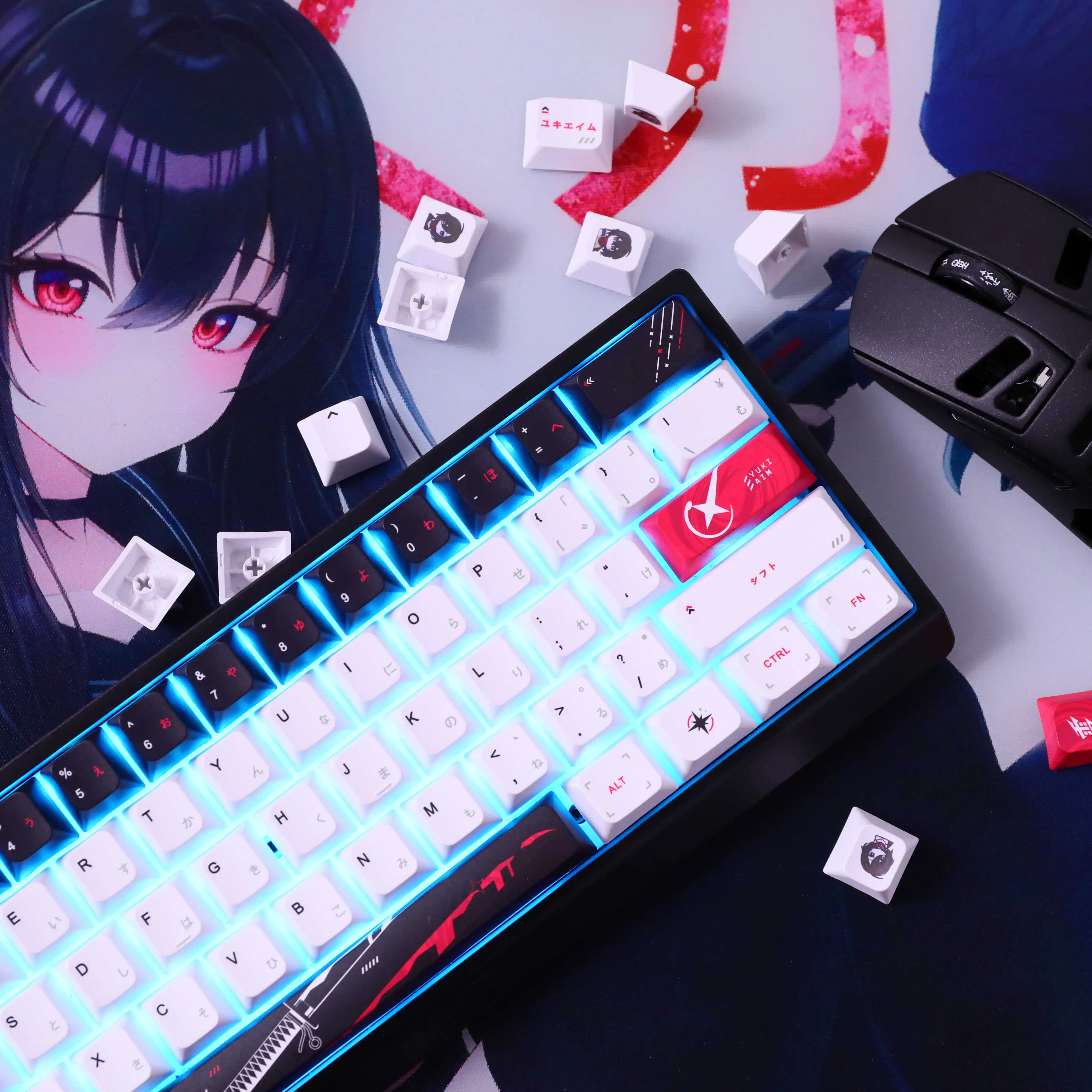 Yuki-Aim-Keycaps-Set-PBT-Five-Sided-Sublimation-Anime-Keyboard-Caps ...