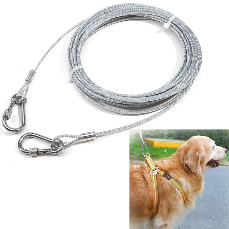 3m-15m Stainless Steel Pet leash Clothesline, Portable Windproof Indoor ...
