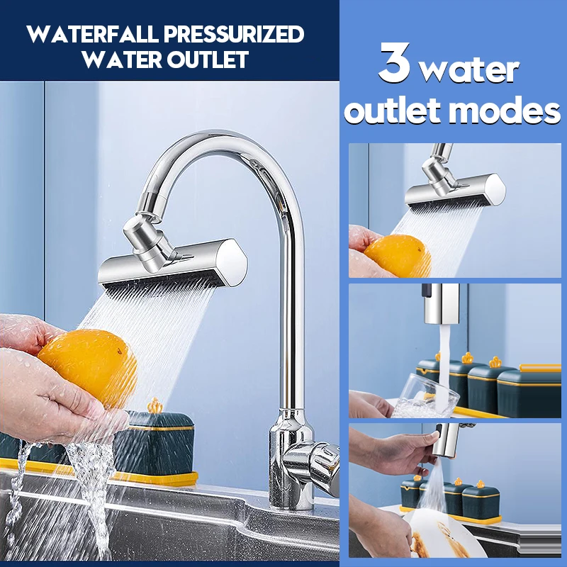 Waterfall-Kitchen-Faucet-Aerator-Mixer-Tap-Extender-Adapter-Attachment ...