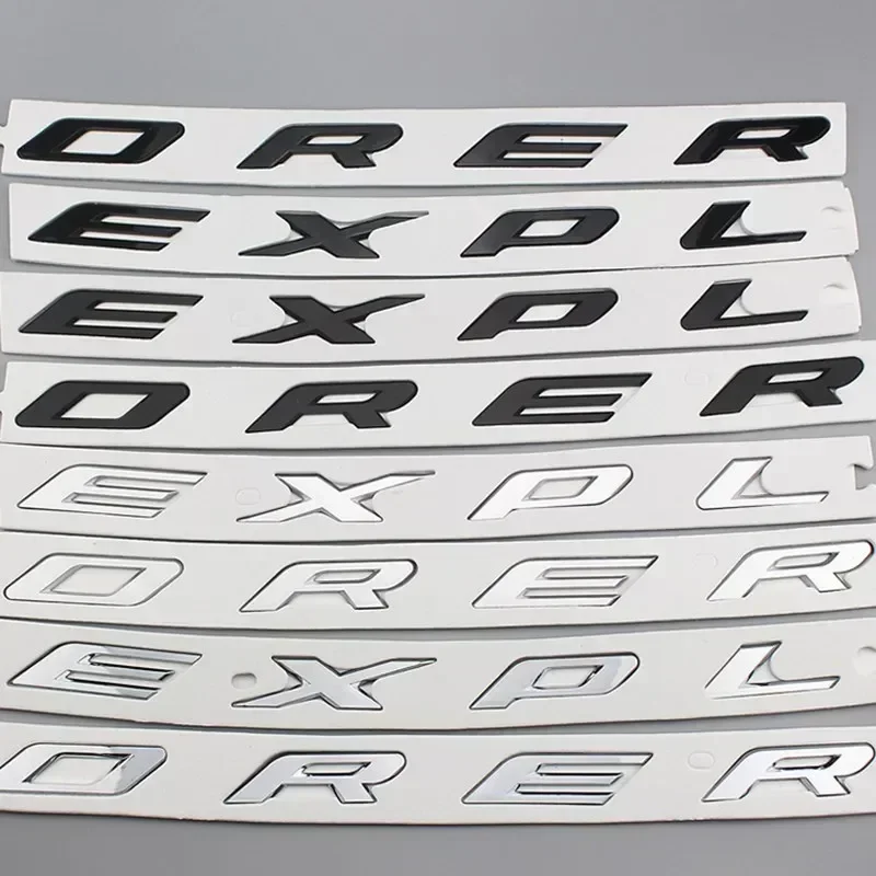 3D ABS Chrome Black EXPLORER Letters Car Front Hood Emblem Badge ...