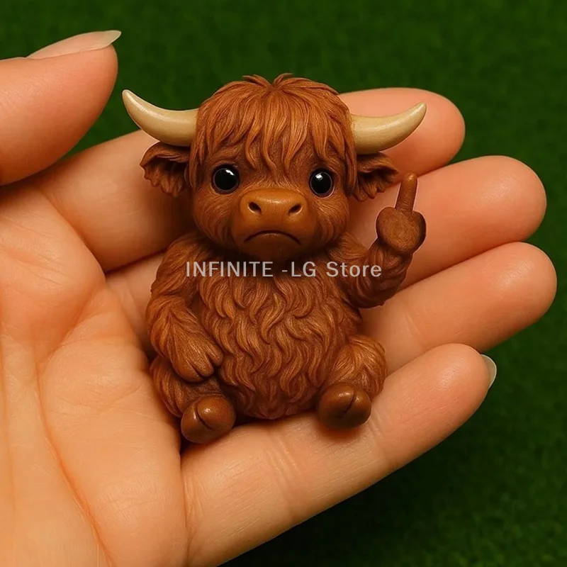 Office Prank Gift Middle Finger Plushies Middle Finger Highland Cow ...