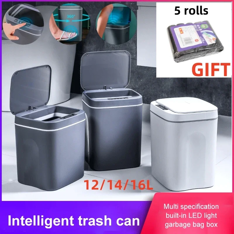 12-16L-Smart-Trash-Can-Automatic-Sensor-Dustbin-Electric-Waste-Bin ...