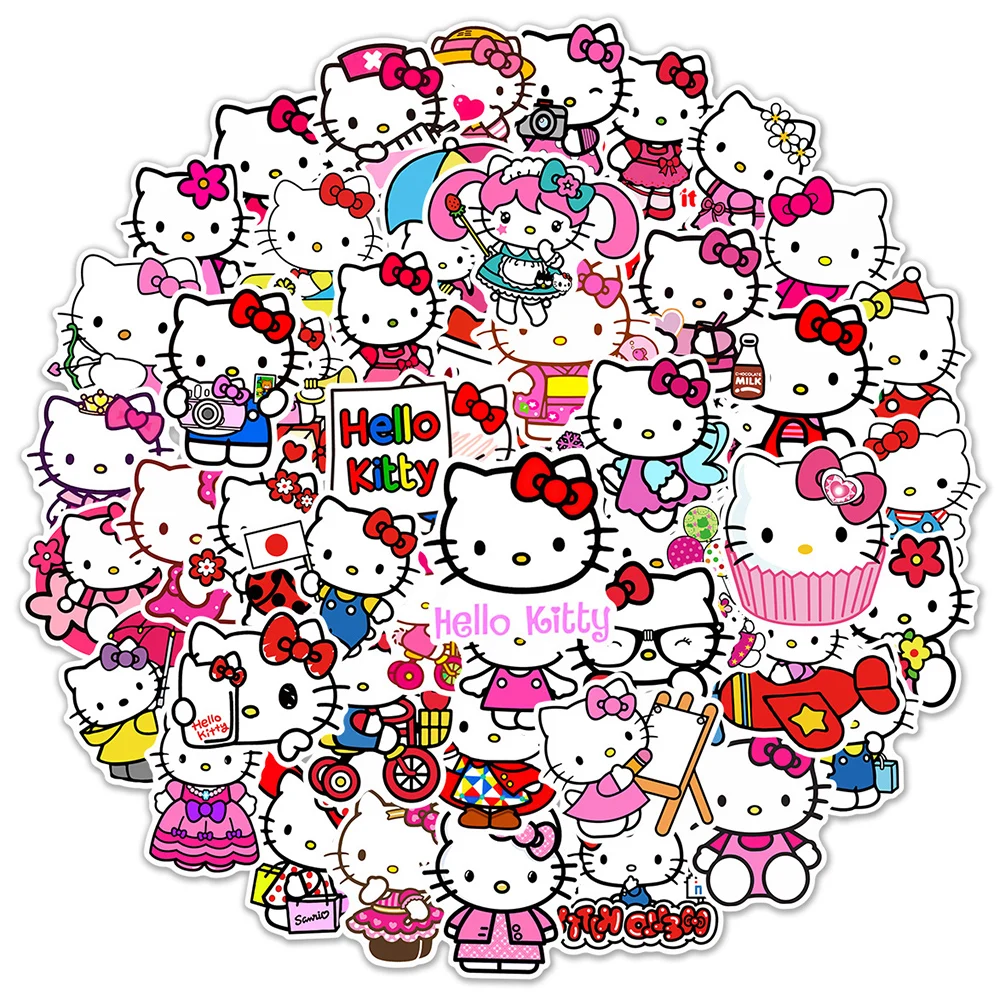 10-30-50PCS-Cute-Anime-Hello-Kitty-Stickers-Kids-Toy-DIY-Diary-Suitcase ...
