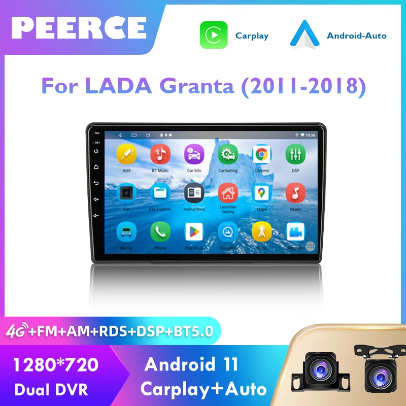 Android 11 2 Din Car Radio For Lada Granta Sport 2011 - 2018 Multimedia ...