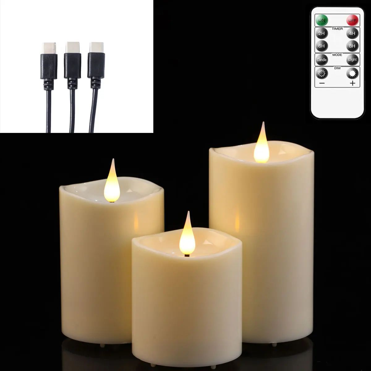 Plastic Decorative Flameless LED Pillar Candles With Remote ...