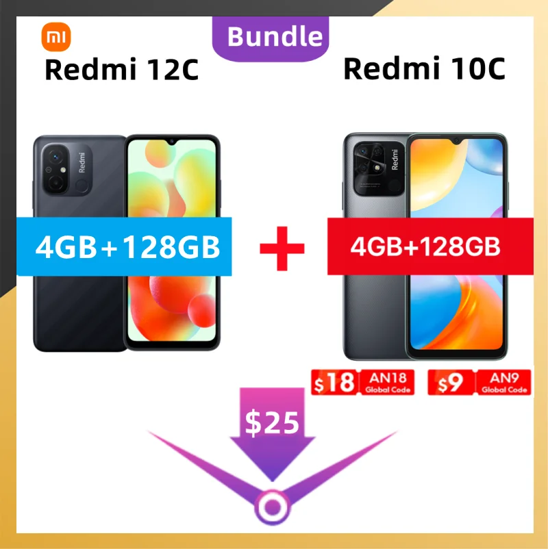 Xiaomi Redmi 12C Global Version 3GB 64GB /4GB 6GB 128GB MediaTek Helio G85 6.71" Display 50MP ...
