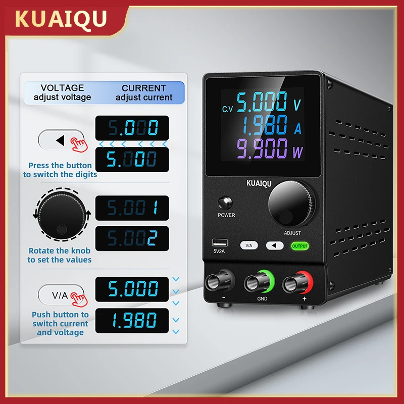 KUAIQU SPPS-A3010D DC Power Supply 30V 10A 300W Lab Voltage Regulator ...