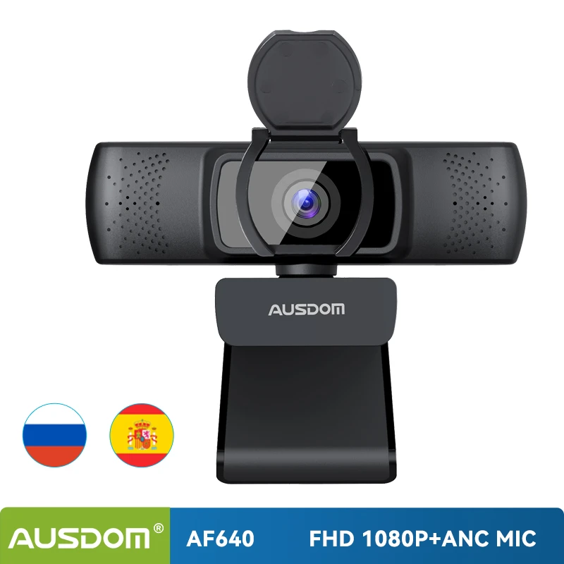 AUSDOM AF640 Full HD 1080P Webcam Auto Focus with Noise Cancelling ...