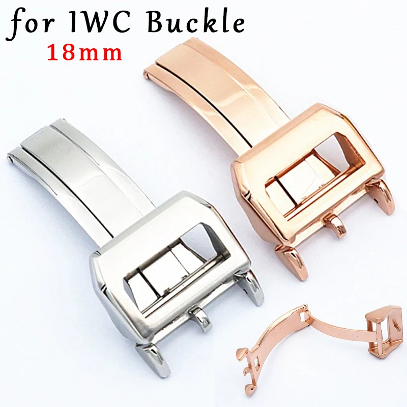 18mm-Metal-Folding-Buckle-for-IWC-Watch-Strap-Clasp-Solid-Stainless ...