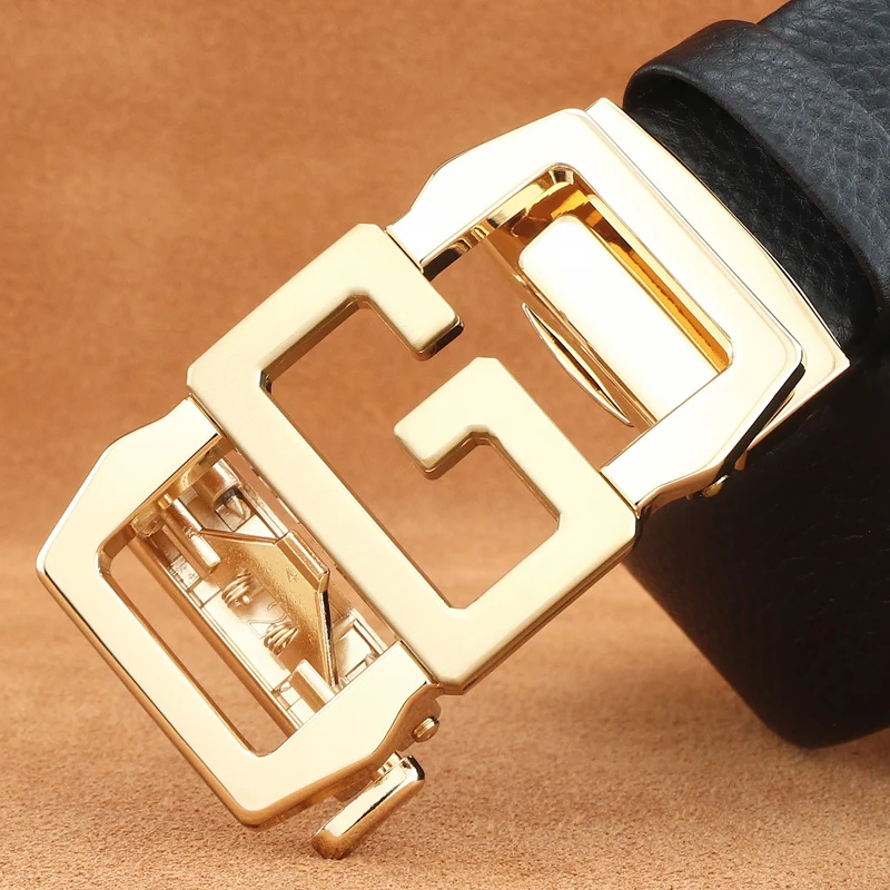 High quality belts men letter g Automatic Buckle Top cow genuine ...
