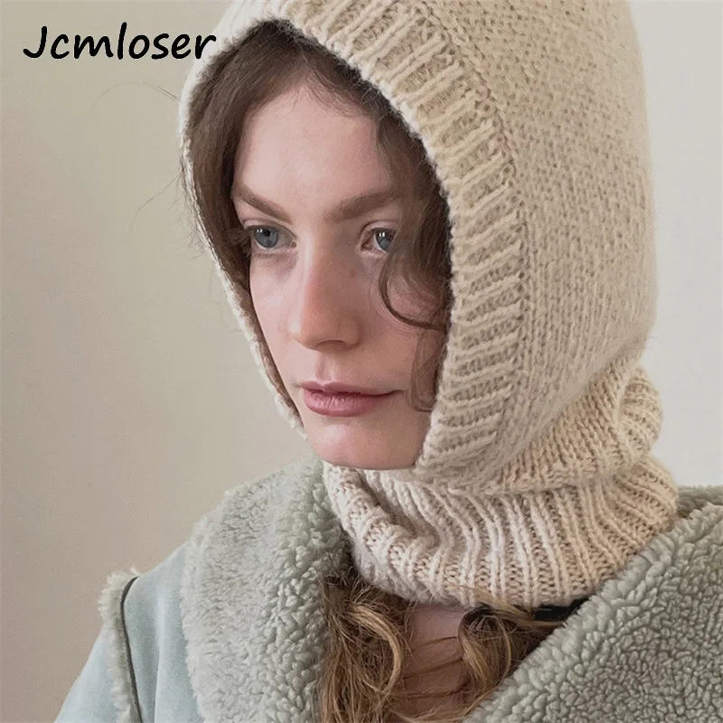 Gorros de punto de lana para hombre y mujer, sombrero con capucha ...