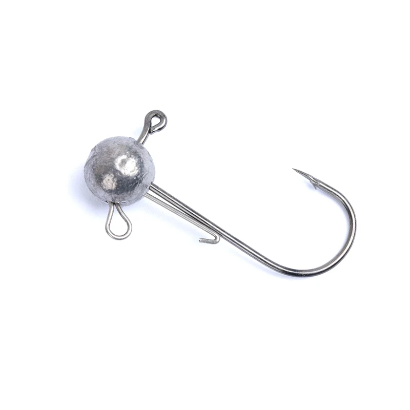 10pcs Double Ring Head Jigs Hook Round Ball Jig Head Hook DIY Weedless ...