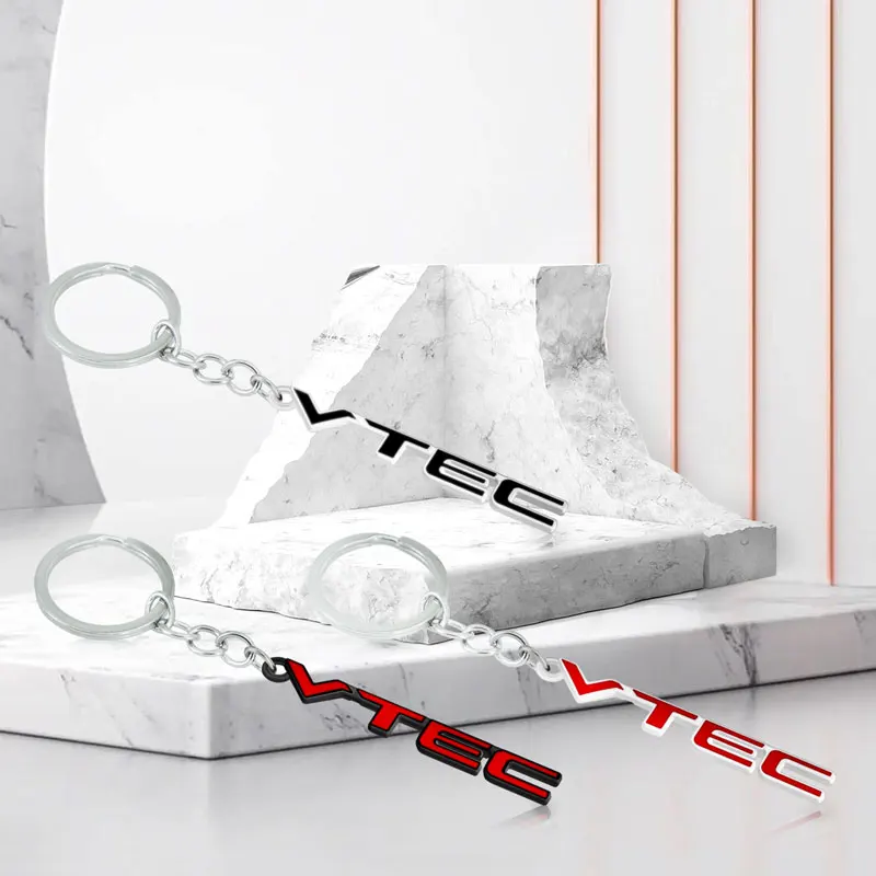 1Pcs-3D-Metal-Chrome-Zinc-Alloy-VTEC-Logo-Car-Keychain-Keyring ...