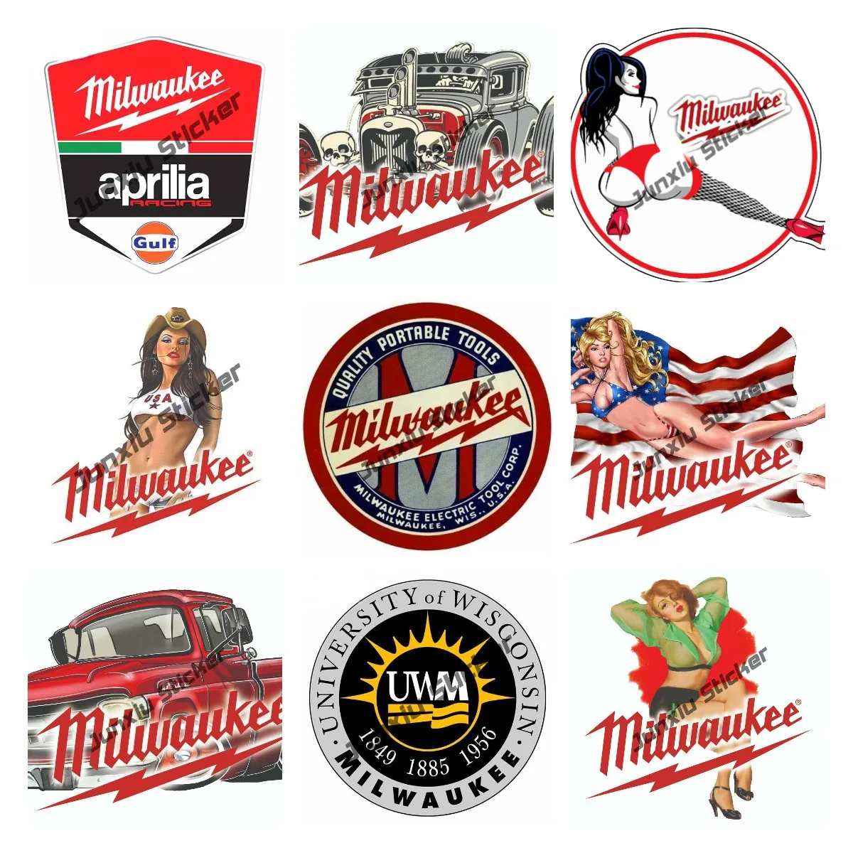 Milwaukee Electric Car Stickers Sunscreen Waterproof Decal Creative ...