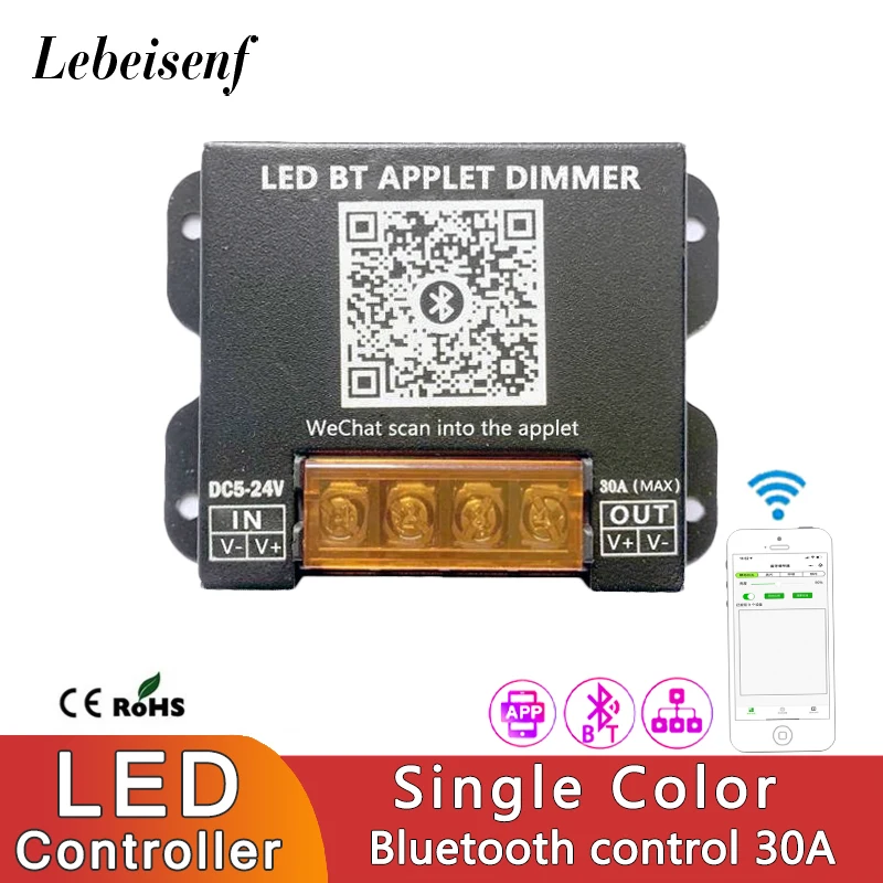 Controller-30A-LED-Single-Color-Bluetooth-Dimmer-DC5-24V-Applets ...