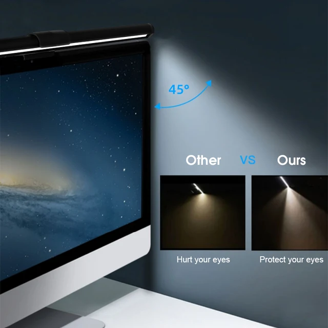 RGB Led Monitor Lights Bar Stepless Dimmable Desk Lamps Screen Hanging ...