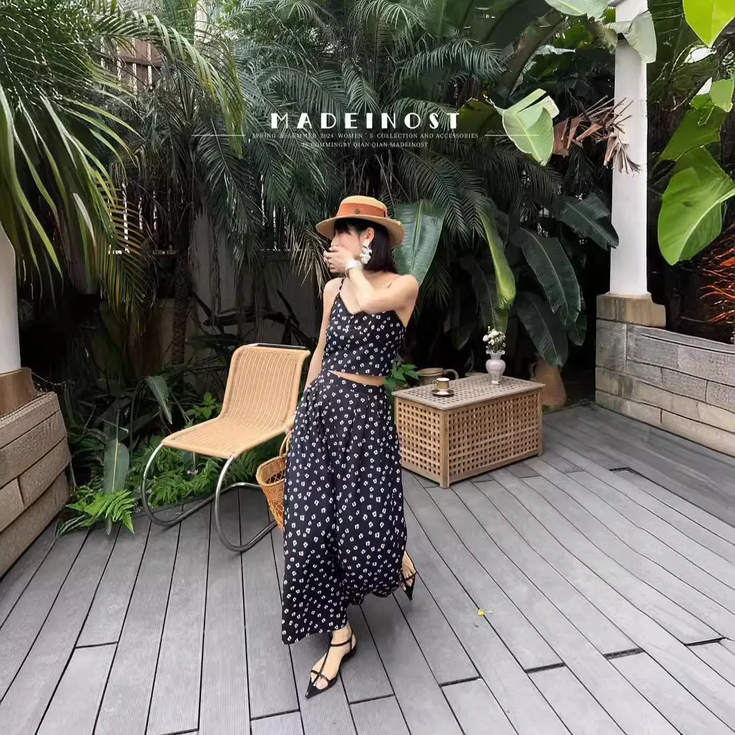 Madeinost2024-Summer-New-Vintage-Style-French-Flower-Print-Tank-Top ...