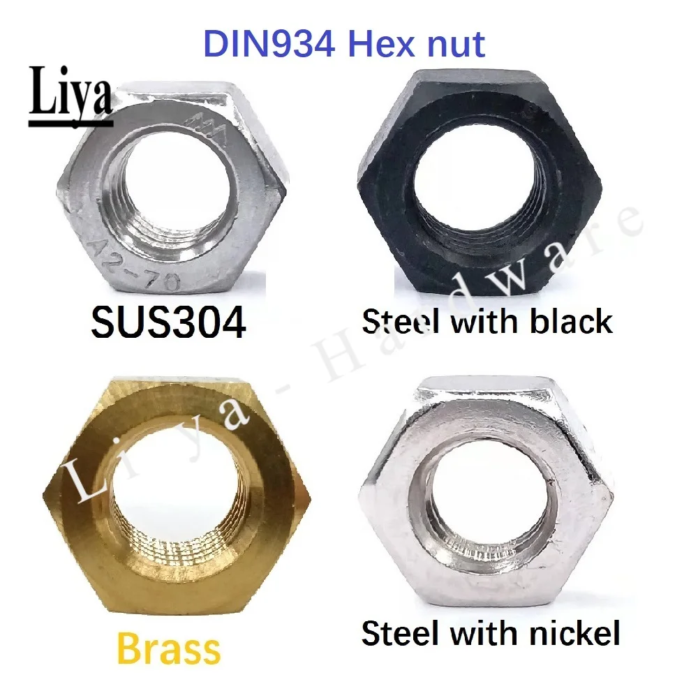 5 50pcs DIN934 M1 M1.2 m1.4 m1.6 M2 M2.5 M3 M4 M5 M6 M8 สแตนเลส A2 HEX ...